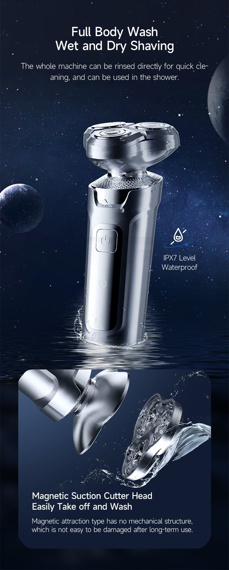 ریش تراش شارژی ضدآب شیائومی مدل Enchen X2 Electric Shaver 3D 360 degree ...